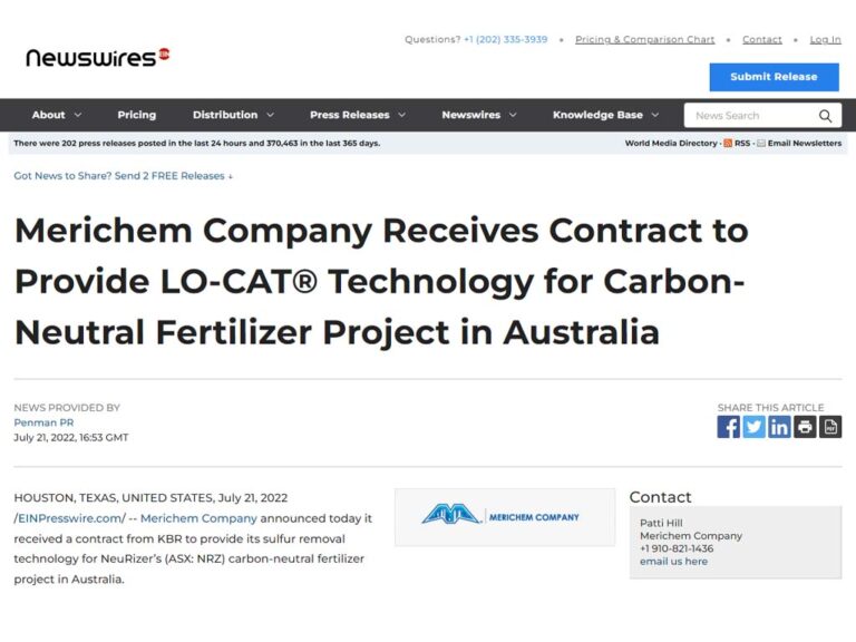 Regenerable H2S Scavenger | EcoTreat Division | Merichem